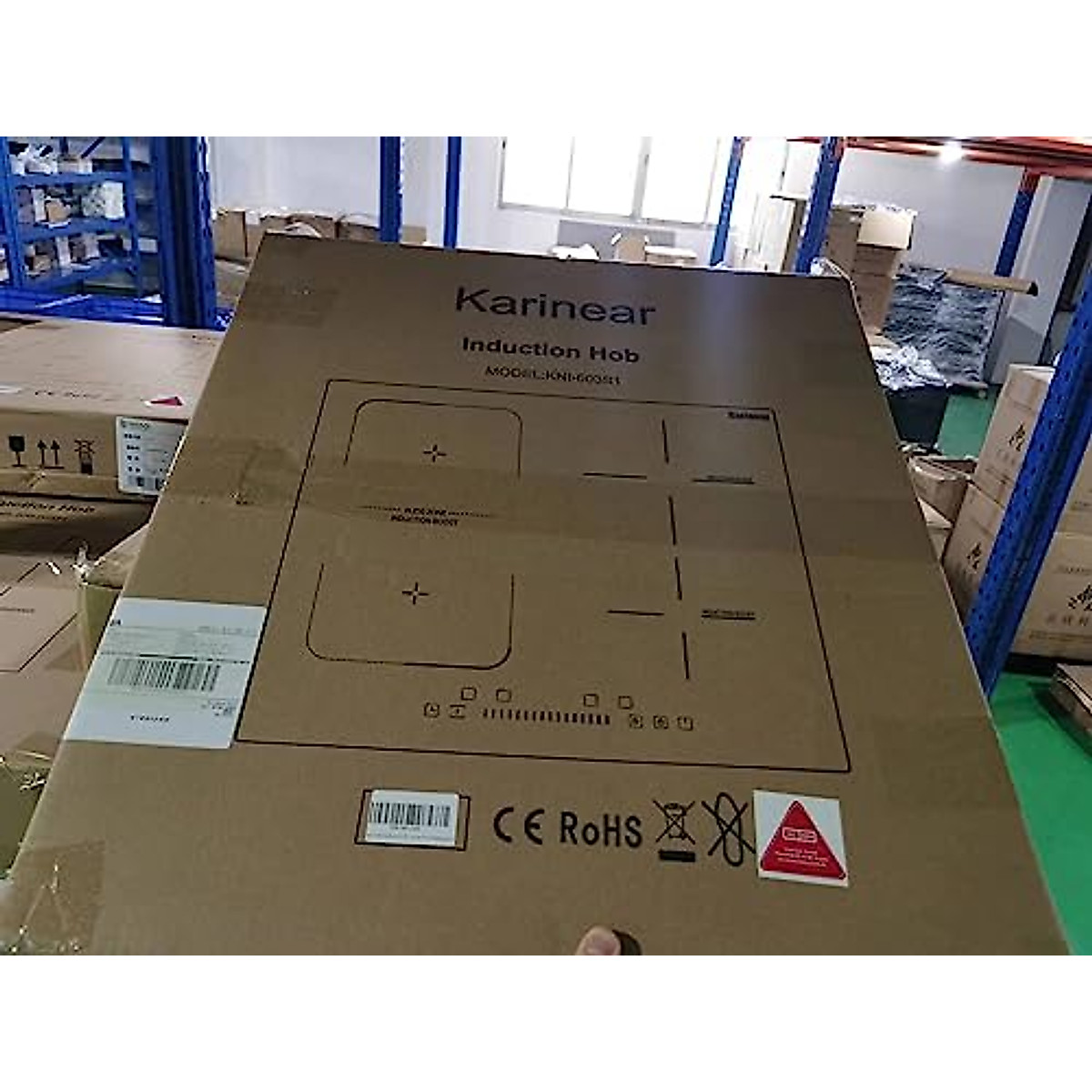 Karinear Induction Cooktop 4 Burners, 7400W 24'' Built-in Induction Stovetop with Flex Zone,Child Safety Lock, Timer, Boost, Slider Control Black Glass Electric Cooktop 220-240V Hard Wire