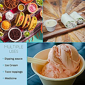 Lot45 Sustainable Small Paper Portion Cups - 2oz Condiment Container Paper Souffle Cups, 200ct Disposable Medicine Cups