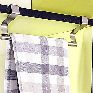 AFLHYJK Towel Rack - Kitchen Over Cabinet Strong Steel Towel Bar Rack - Hang on Inside or Outside of Doors - Storage and Organization for Hand