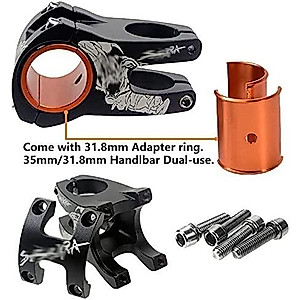 ZECHAO Mountain Road Bike Stem,50mm 31.8/35mm Handlebar Stem Bike Riser Mountain AM XC DH Stem Bike Stem Off Road Riser Bike Stem (Color : Red, Size : 31.8 * 50mm)