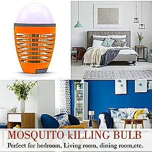 Himalayan Glow 2 in 1 Electric Bug Zapper Light Bulb, Outdoor Camping Lantern Rechargeable with Mosquito Zapper, Portable Waterproof, 1000 Volts, Orange