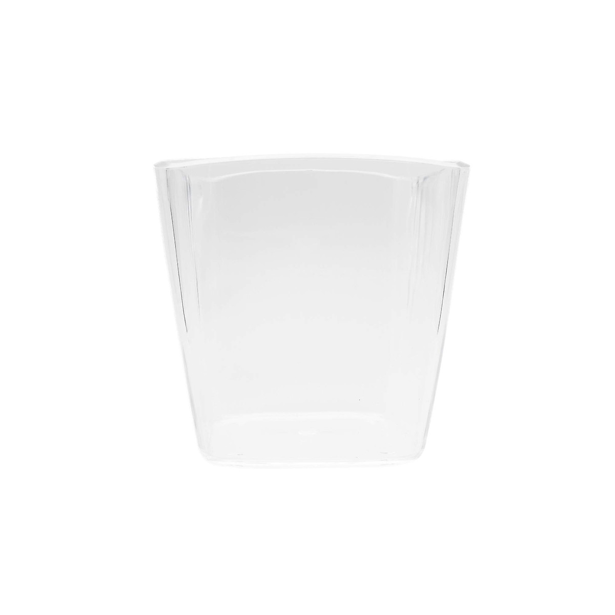 Huang Acrylic Clear Square Mini Wastebasket Trash Can | Garbage Container Bin for Bathrooms, Kitchens, Home Offices | Shatter-Proof, Stylish, Durable and Compact Design