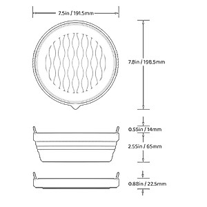 Foldable Air Fryer Silicone Pot, 7.5 Inch Air Fryer silicone liners Reusable Air Fryer Basket, Non-Stick Food Safe Air Fryer Oven Accessories