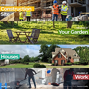 Large Thicker Boot And Shoe Covers Disposable Non-Slip 50 Pack (25 Pairs) Waterproof Durable Reusable Rain, Outdoor Indoors Overshoes, Fit Up To Men's 13, Blue, 20 Tall, Horlon