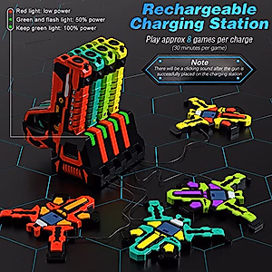 VATOS Rechargeable Real time Data SYNC Laser Tag Gun Set - 2.4GHz Infrared Laser Tag of 4 Gun 4 Vest with Glowing Light, Lazer Tag Game for Kids Adults, Family Group Activity for Boys Girls Age 6-12