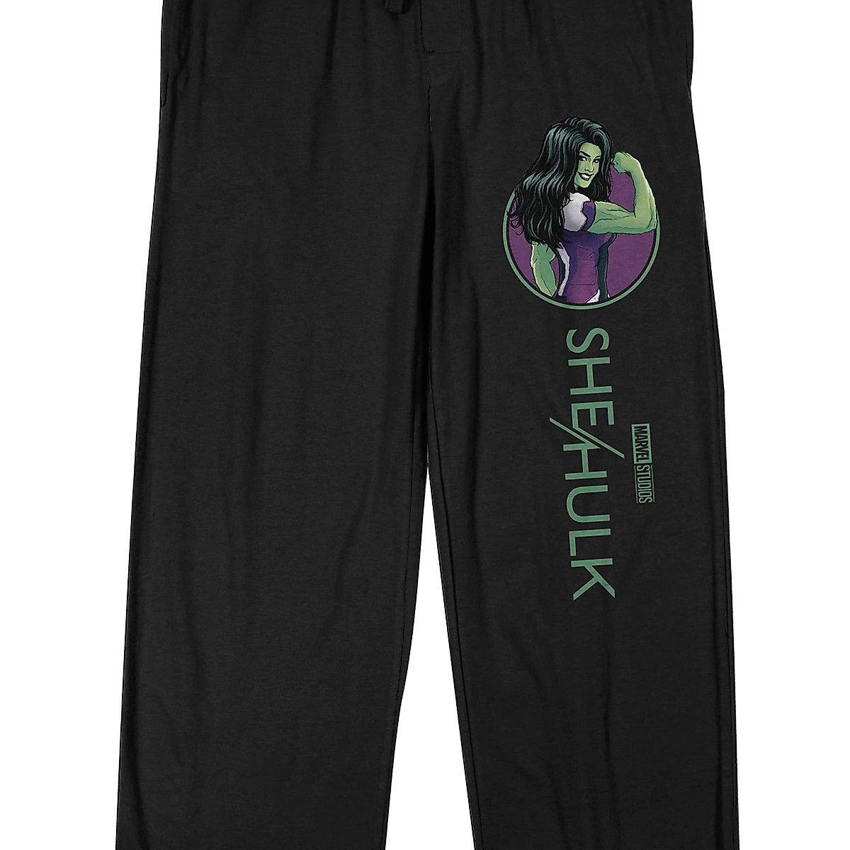 She-Hulk Disney+ Jennifer Walters Power Circle Men's Black Sleep Pajama Pants-Medium