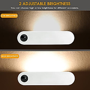 AIMILAR Rechargeable Motion Sensor Night Light Dimmable LED Night Lights for Kids Bedrooms USB Chargeable Magnetic Nightlights for Kids Room Bathroom Cabinet Closet Hallway (2 Pack) (White)