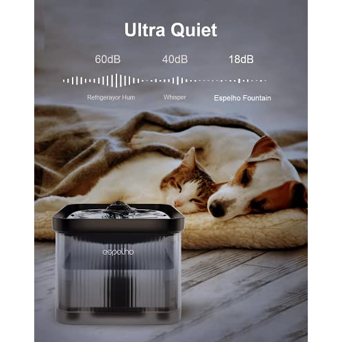 Espelho Cat Water Fountain, 101oz/3L Wireless Pump Pet Water Fountain for Cats and Dogs, Ultra Quiet Easy to Clean and Assemble, Filters Included, Dual Working Mode