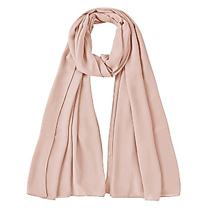 Lina & Lily Solid Color Thick Chiffon Muslim Hijab Long Scarf (Peach)