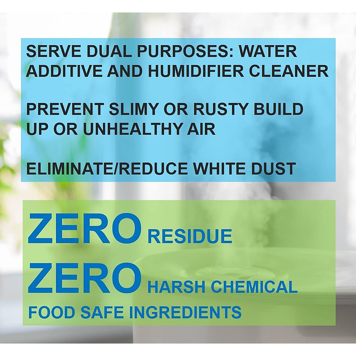 PUREFY Humidifier Treatment - Ultrasonic & Evaporative (68 oz) Hypoallergenic. Unscented. No Residue. Baby Safe. Auto Humidifier Cleaning as Additive. Also Works as Humidifier Cleaner. Healthier Air!