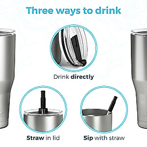 Arctic Tumblers | 30 oz Baltic Sea Insulated Tumbler with Straw & Cleaner - Retains Temperature up to 24hrs - Non-Spill Splash Proof Lid, Double Wall Vacuum Technology, BPA Free & Built to Last