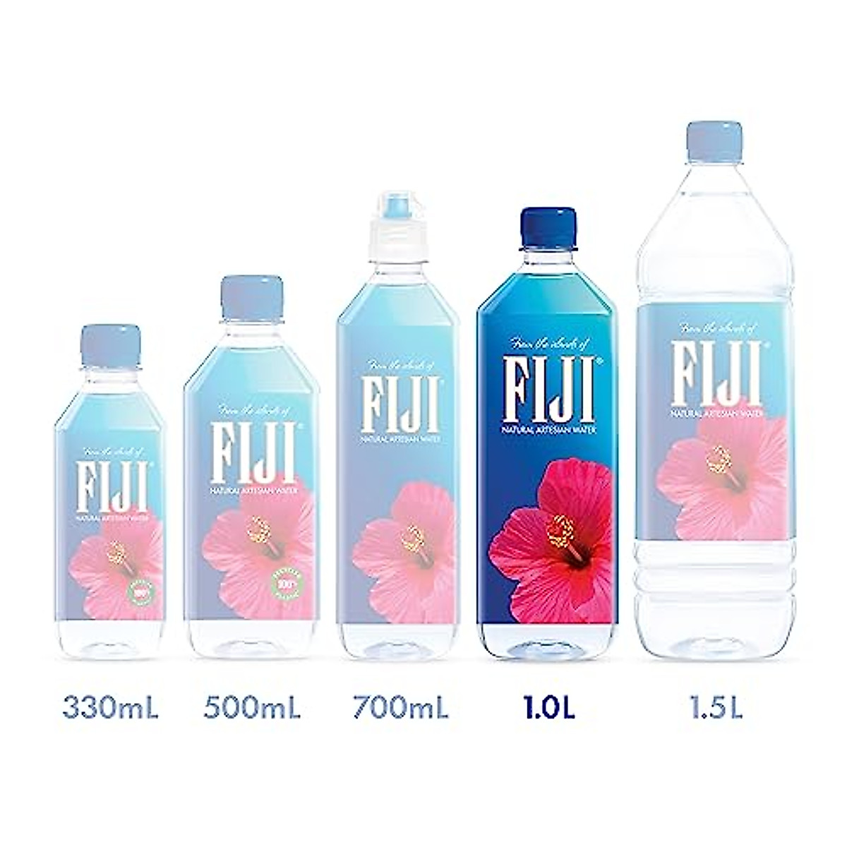 FIJI Natural Artesian Bottled Water 1 Liter / 33.8 Fl Ounce (Pack of 6)