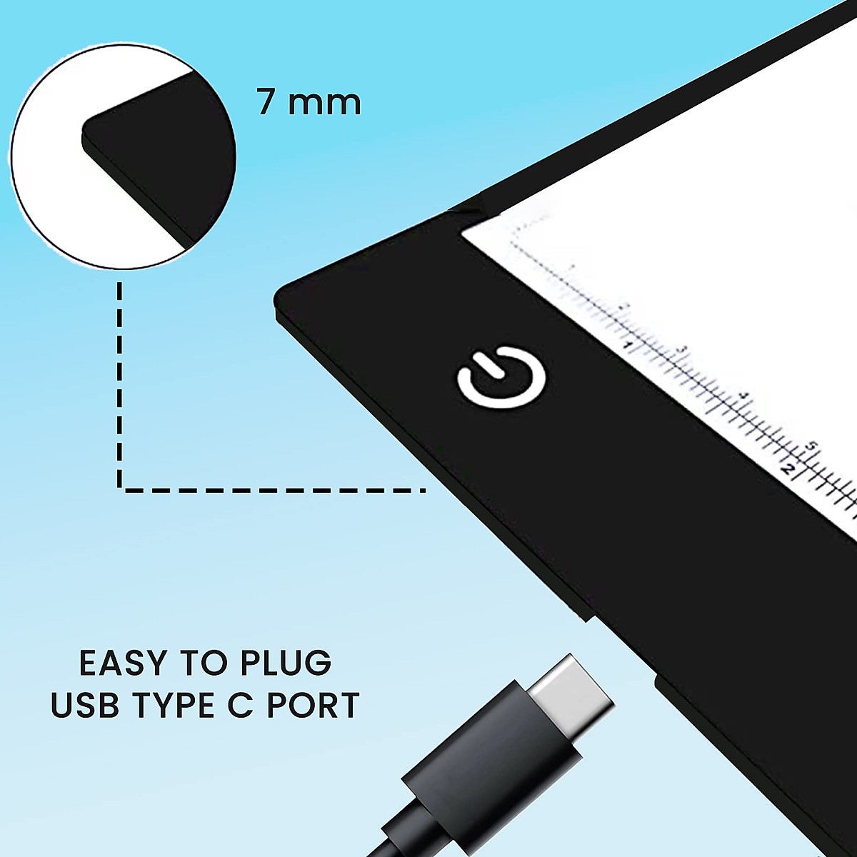 Santek A3 Eye-Friendly Dimmable LED Light Box for Tracing, Ultra-Thin Drawing Kit with Ruler, Magnets & Cable – Diamond Painting Art, Tattoo Stencils, Sketching, Animation & Artist Supplies
