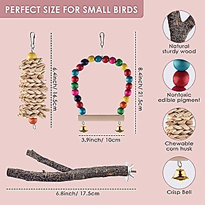 KATUMO Bird Toys, Parrot Chew Toys Parakeet Perch Conure Swing Cockatiel Cage Toys for Lovebird Conure Parakeet and Small Birds