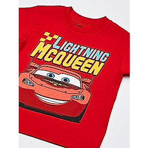 Disney boys Cars Lightning Mcqueen Tee fashion t shirts, Red, 3T US