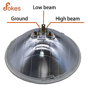 fokes H6024 Super vision Crystal headlight，Halogen Sealed Beam Headlight， (7"" Round，178mm) (90W), #H6024-90