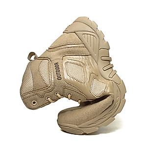 Eliogn Men's Training Boots Hiking Shoes Military Tactical Combat Outdoor Jungle Work Boots Waterproof Lightweight Backpacking Trekking Breathable Desert Boots Sand 45