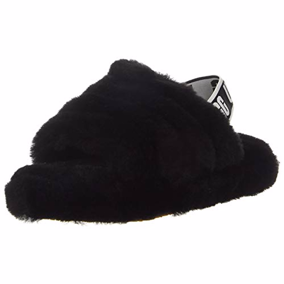 UGG womens Fluff Yeah Slide Slipper, Black, 7 US
