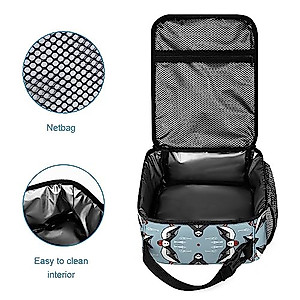 MENRIAOV Funny Puffin Pattern Backpack 3 Piece Set BookBags Lunch Bags Tote Bag Pencil Bag Set 3 in 1