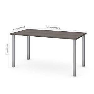 Bestar Universel 60W Table Desk with Square Metal Legs in White