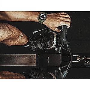 GELISHI Compatible for Apple Watch Band 45mm 44mm 42mm with Bumper Case, Men Rugged Bands Protector for Watch Series 8 7/Series 6 SE 5 4 3 2, Sport Military Band Protective Case, Army Green