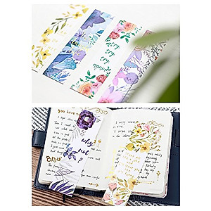 Flower Poetry Theme Colorful Bookmarks, 30 PCS (Flower Poetry)