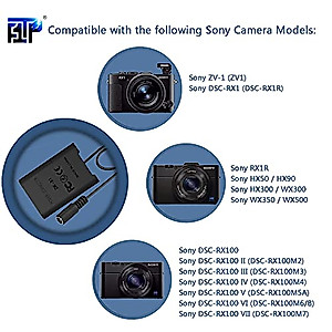 F1TP NP-BX1 Dummy Battery DK-X1 DC Coupler USB Cable kit for Sony Cybershot ZV-1, DSC-RX1, RX1R, RX100 II III IV V VI VII, M2 M3 M4 M5 M6/B M7, HX50 HX90 HX300 WX300 WX350 WX500 Cameras.