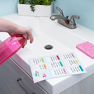 MC SQUARES Squares Reusable, Erasable Cleaning Organizer Bundle|30 Count with Checklist, Labels, Reminders and Smudge-Free Tackie Marker|Cling to Stainless Steel & Glass|USA Made
