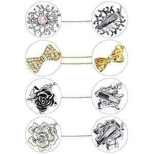 Trounistro 10 Styles Sweater Shawl Clips Set Retro Cardigan Collar Clips Dresses Cardigan Collar Clips Shirts Clips for Women Girls (Style Set 1)
