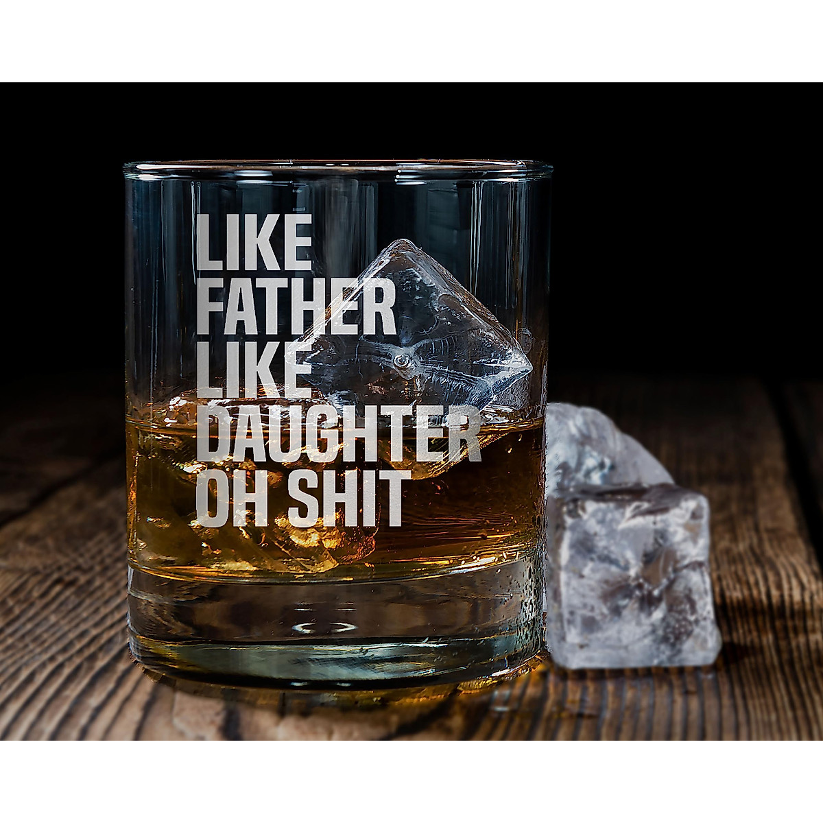 Promotion & Beyond Like Father Like Daughter Whiskey Glass - Funny Gift for Dad Uncle Grandpa From Daughter - Father's Day