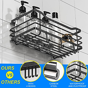 BCHWAY FAMILY Shower Caddy 5 Pack, Adhesive Shower Organizer for Bathroom Storage and Home Decor Kitchen No Drilling, Rustproof Stainless Steel Bathroom Organizer, Shower Shelves for Inside