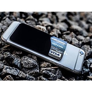 Adhesive Cell Phone Wallet for Back of Phone Case. Silicone Stick On Sleeve for iPhone, Android & Flat Surfaces, Great for Credit Cards, Business Card, Money & ID Card (Black 1 Pack)