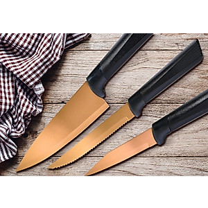3 pc Copper Coated Knife Set