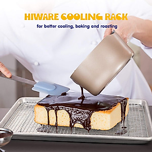 Hiware 2-Pack Cooling Racks for Baking - 8.5" x 12" - Quarter Size - Stainless Steel Wire Cookie Rack Fits Quarter Sheet Pan, Oven Safe for Cooking, Roasting, Grilling