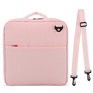 GXaryFulin Zipper Binder with Shoulder Strap & Handle, 3 O-Ring Binder for Office & School Supplies, Pink