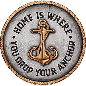 Spoontiques - Drop Anchor Stepping Stone - Decorative Garden Stone for Yard, Patio, Garden or Walkway - Outdoor or Indoor Home Decor
