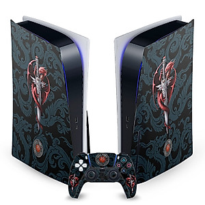 Head Case Designs Officially Licensed Anne Stokes Dragon Dagger Art Mix Matte Vinyl Faceplate Sticker Gaming Skin Case Cover Compatible with Sony Playstation 5 PS5 Disc Console & DualSense Controller