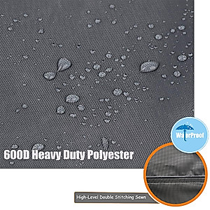 HWmatyCover Patio Hanging Chaise Lounge Cover, Heavy Duty Waterproof 73 Inch Patio Hanging Chair with Stand Cover, Hammock Cover for Outdoors, (79" Wx 50" D x74 H), Grey