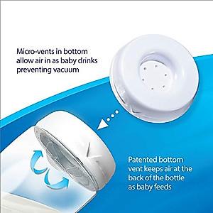 Playtex Baby VentAire Bottle for Boys, Helps Prevent Colic and Reflux, 9 Ounce Blue Bottles, 3 Count