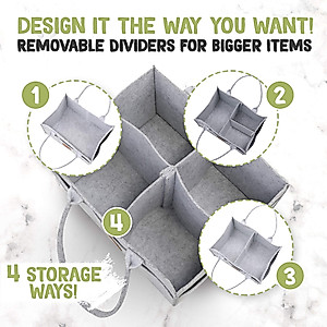 Large Shatterproof Baby Car Mirror and Baby Diaper Caddy Organizer Bundle - Travel Essentials