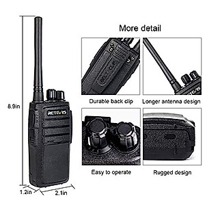 Case of 10,Retevis RT21 Updated 3000mAh 2 Way Radio Rechargeable, Heavy Duty Two Way Radio Long Range, 16CH VOX Handfree Adults Walkie Talkies for Business Retail Contractor Agriculture