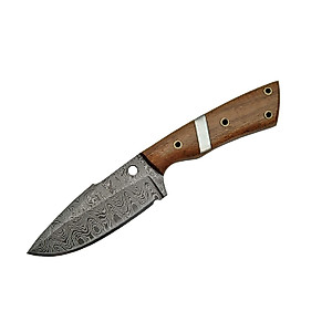 Szco Supplies Damascus Walnut/Pearl Hunting Knife