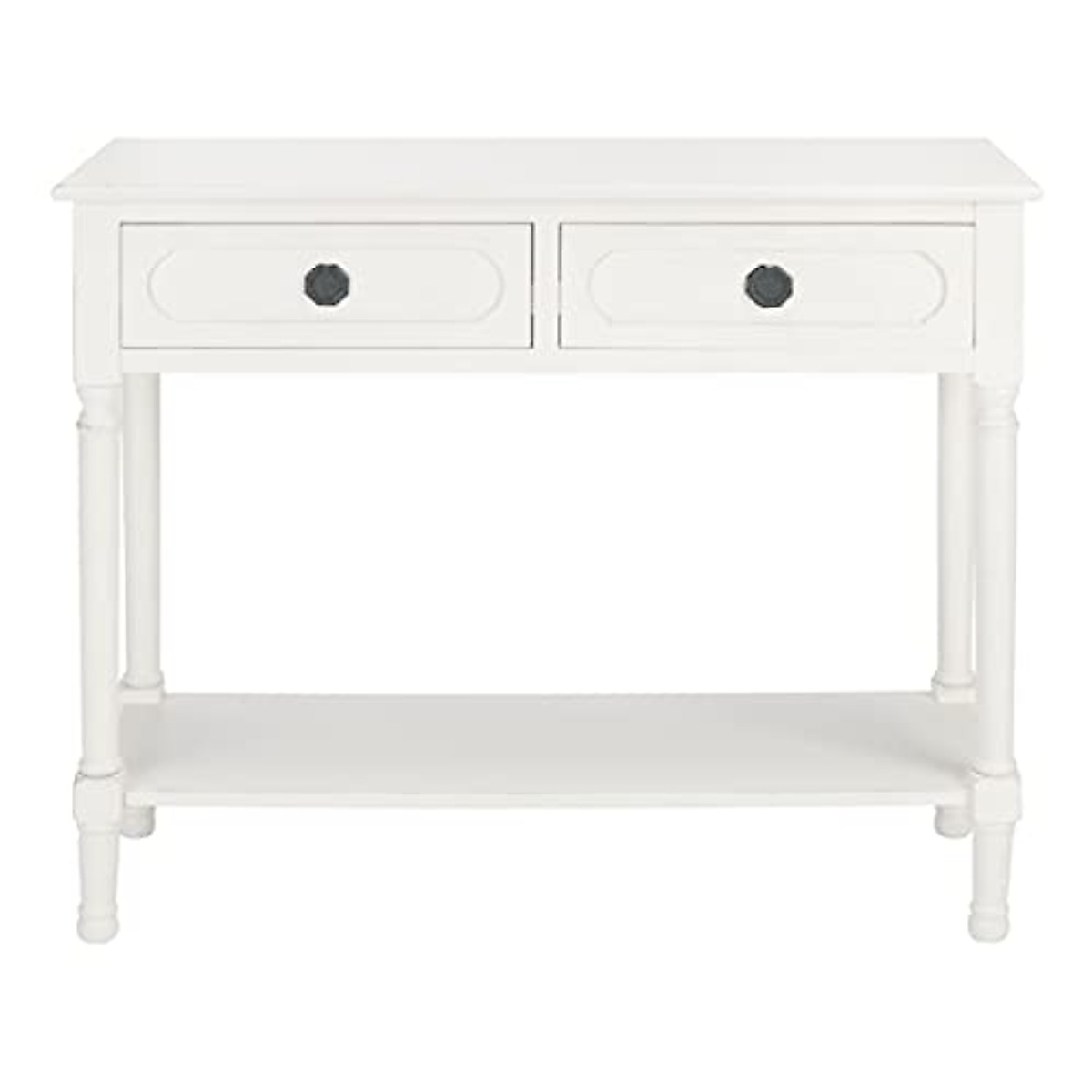 Safavieh Home Collection Allura Distressed White 2-Drawer Bottom Shelf Console Table