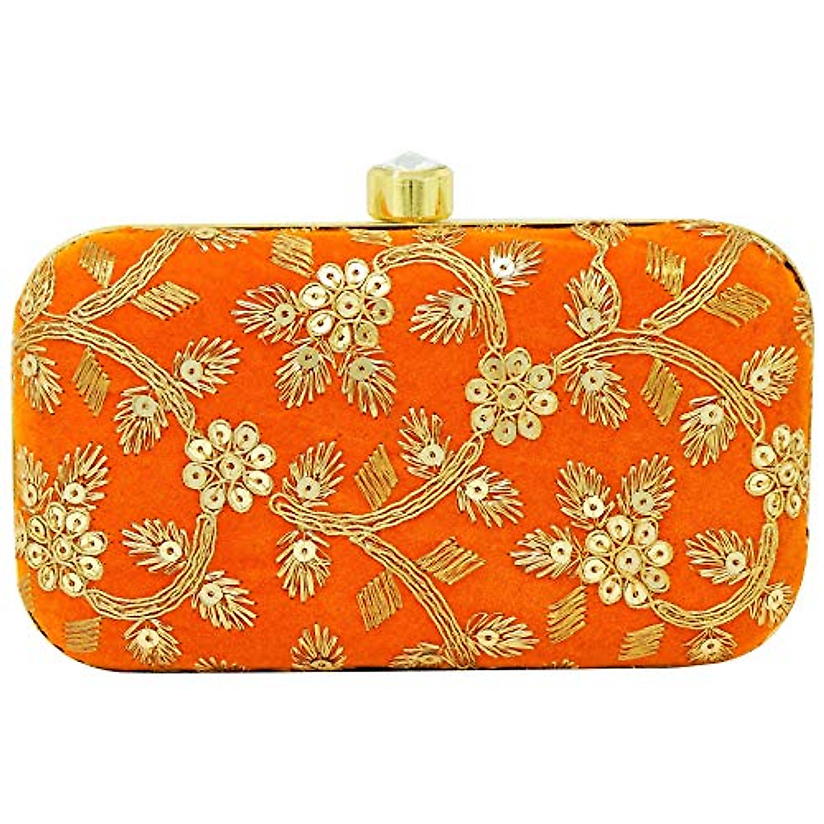 AILTINO Women's Box Clutch Purse Bag with sling chain (Orange)