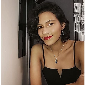 LMXXVJ Women Jewelry Set Platinum Plated Necklace Open Ring Earrings Bracelet Set,Birthday/Anniversary Mother’s Day Jewelry Gifts for Mom/Wife/Sister/Best Friend (blue, Adjustable)