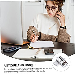 MAGICLULU Quill Dip Pen 1 Set Dip Pen Business Suit Retro Decor Quill-pen Set Pen Gift Dip Pen Supplies Appendix Stainless Steel European Style Black Calligraphy Pens Gift Retro Quill Pen