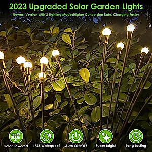 BOSSERN 2023 Solar Garden Lights, 6 Pack Solar Firefly Lights, Solar Christmas Lights Outdoor Waterproof, Solar Twinkle Swaying Fairy Light for Pathway Yard Garden Christmas Decoration (Warm White)