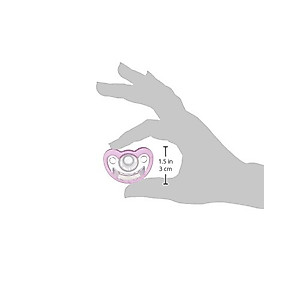 RaZbaby JollyPop Baby Pacifier Newborn, 0-3m, Pink, Pack of 2