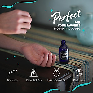 Nevlers 48PK Cobalt Blue 1 Oz Glass Dropper Bottle | No-Leak 30ml Dropper Bottles |Versatile Small Dark Bottles with Dropper for Oils, Tincture Bottles with Dropper, Empty Eye Dropper Bottle & More