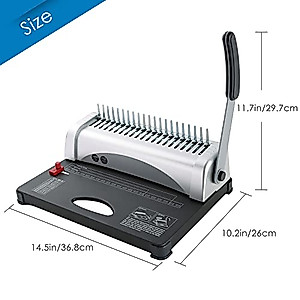 FLK Tech Binding Machine with Starter Combs Set for A4-21 Hole / 450 Sheets Paper Punch Binder